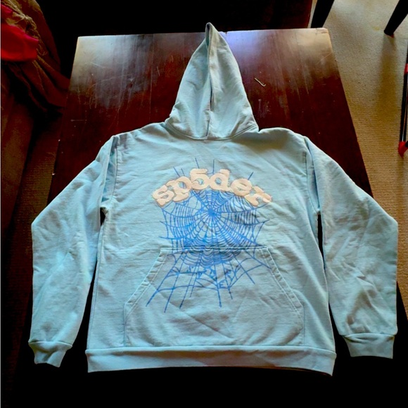 Jackets & Coats | Brand New Light Blue Sp5der Hoodie11 | Poshmark